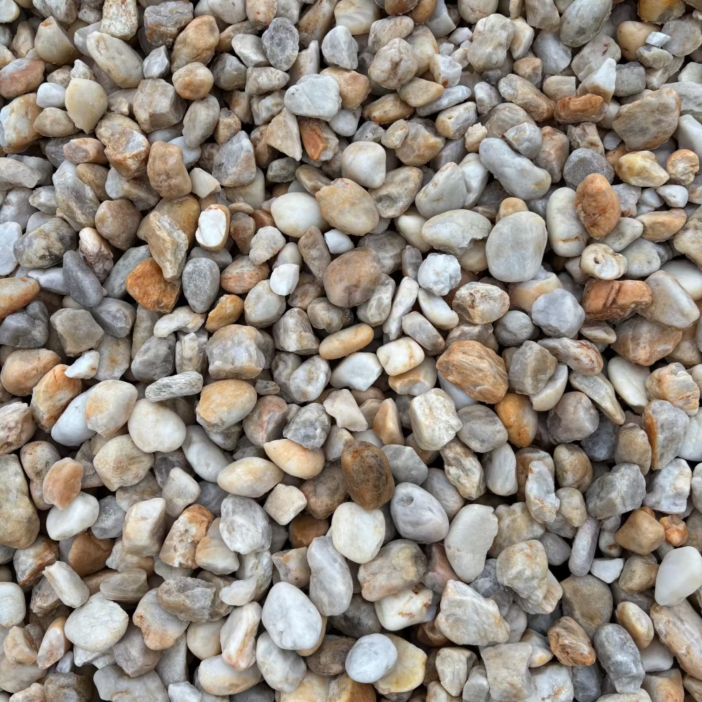 White Round Stone 3/4"-1" (white and tan mix) – Peach Country Tractor